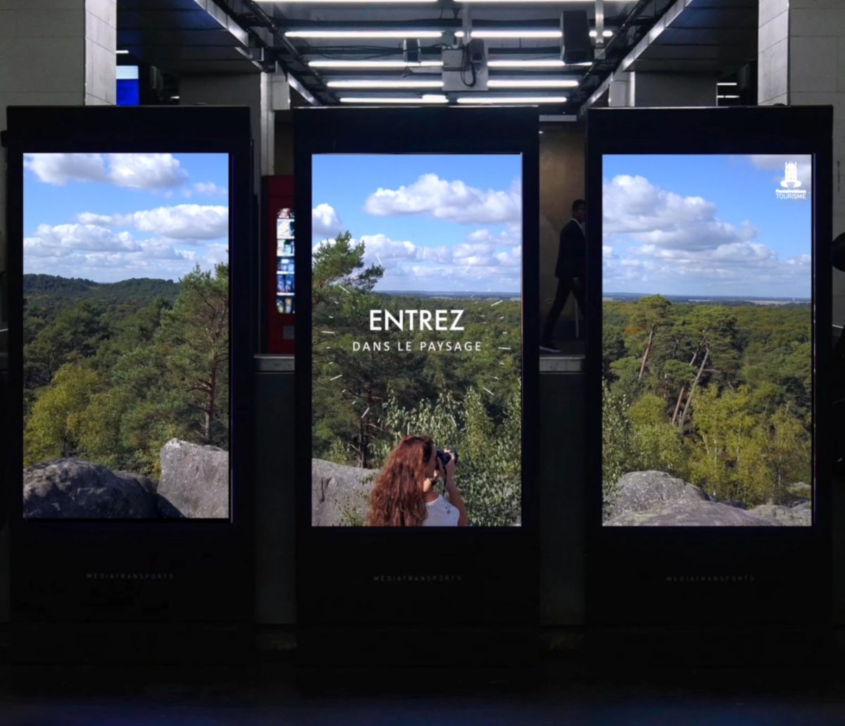 Panneau publicitaire numérique « la forêt » – Gare de Lyon | Chlorofilm